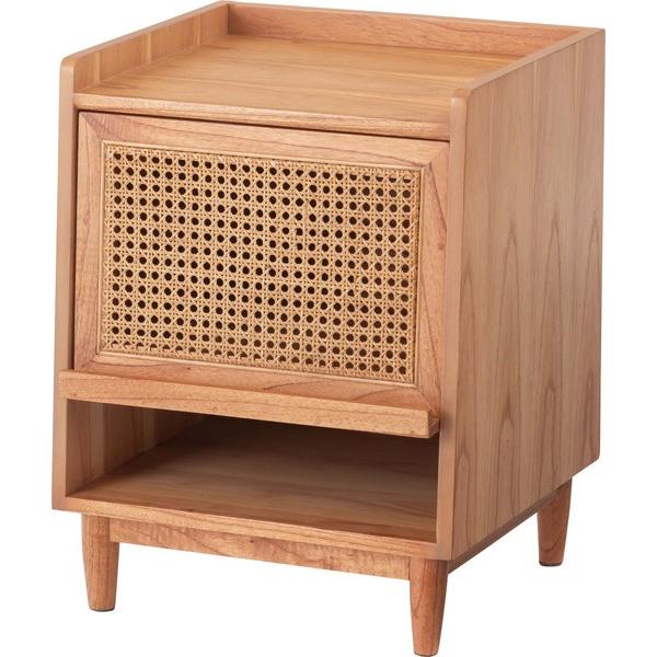 沖縄・離島は、配送不可となります。 ※個体差あり●使いやすさとデザイン性に着目したシンプルなナイトテーブル。●ナチュラルな天然木とかごめ編みラタンを使用した、1点1点異なる表情が楽しめるテーブル。●ナイトテーブルとしてだけでなく、サイドテー...