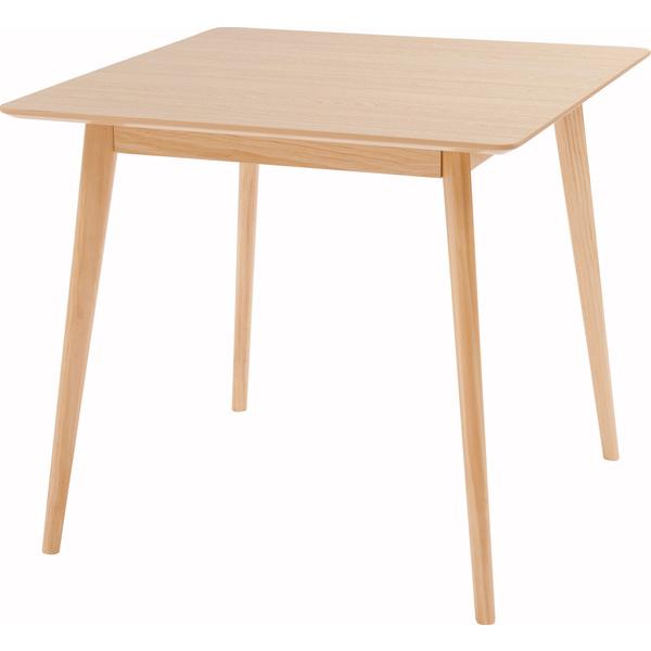 どんなインテリアにも合わせやすい、シンプルなスクエアテーブル。省スペース向けのサイズながら、2人使いでもゆったりと食事ができる80角サイズです。