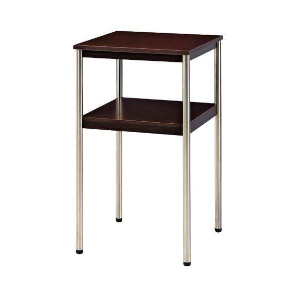 メーカー直送となります。●規   格 ： 天板サイズ　400×400mm ●外寸法 ： W400×D400×H700mm ●質　量 ： 4.3kg ●色　：　ダークオーク●材質 ： 天板・棚板 : ポリ化粧板 / 脚 : φ25ステン巻パイ...