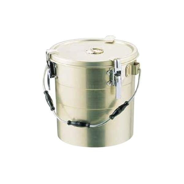 アルマイト 丸型二重 クリップ付き食缶238-A(中蓋なし）●材質：アルマイト●サイズ：直径295×高さ250ｍｍ●容量：10リットル●にぎり：3か所●メーカー：本間冬治工業株式会社（日本製）
