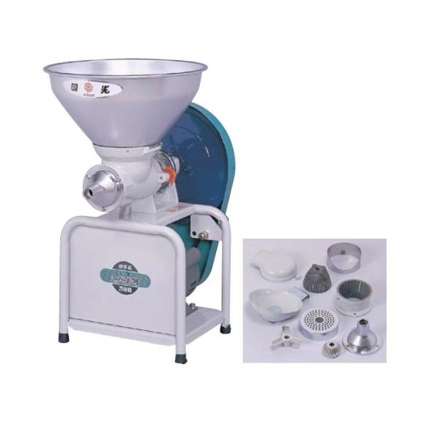 ●サイズ：390×480×H670ｍｍ●消費電力：400W●ホッパー量：13リットル（直径360ｍｍ）●能力：餅　4.2ｋｇ（3升）/3〜5分 　　　　　　製粉　20〜50ｋｇ/時間 　　　　　　味噌、豆腐　大豆200ｋｇ/時間 　　　　　...