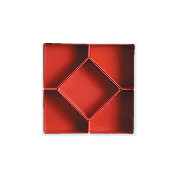 重箱用仕切 7.5寸重用 PCブロック仕切5点セット 朱は、7.5寸重箱にセット出来ます。●材質：ABC樹脂●外寸：213×213×H47ｍｍ●重さ：222ｇ●食器洗浄機不可●メーカー：株式会社福井クラフト（日本）