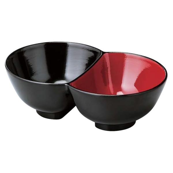 255ツイン丼 黒朱ツートン●サイズ：255×163×高さ82ｍｍ●材質：耐熱ABS樹脂●耐熱温度：100℃★食器洗浄機：対応※卸売のためギフト対応できません。化粧箱には入れられませんのでご了承下さい。●メーカー：株式会社福井クラフト