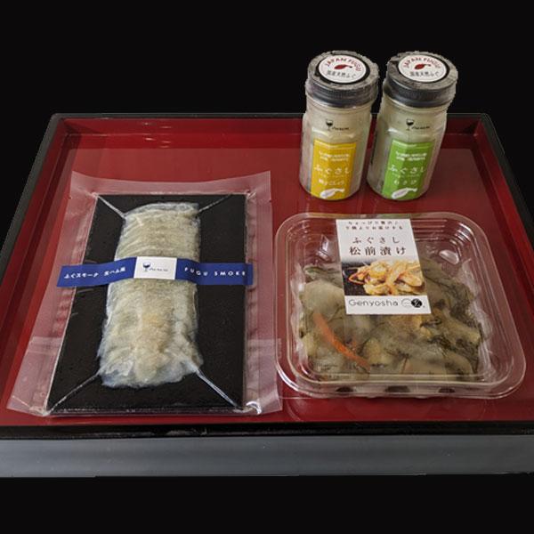 瓶のふぐ刺し珍味(柚子胡椒・わさび)ふく刺し松前漬けふぐスモーク生ハム風※こちらの商品は北海道、沖縄へお届けする場合は別途追加送料（1,500円（税込））を頂いております。 ご注文後に当店からの確認メールにて確定した送料をお知らせ致しますの...