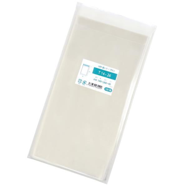 材質：OPP　サイズ（mm）：厚さ0.03x幅140x長さ260+テープ部分40、入数：100枚入x1袋・日本製。透明度が高く光沢があるので高級感があり、中身をきれいに見せることができます。ワンタッチで封ができる便利なテープ付。OPP袋は別...