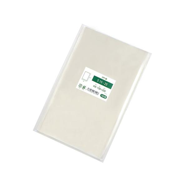 開口部にテープのない最も一般的な平袋タイプのOPP袋です。材質：OPP・サイズ（mm）：厚さ0.03x幅150x長さ250mm、入数：100枚入x1袋。日本製。透明度が高く光沢があるので高級感があり、中身をきれいに見せることができます。テー...