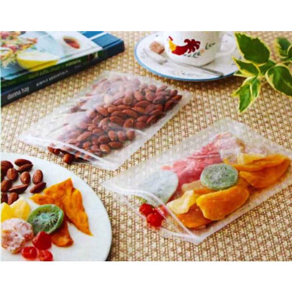 サイズ[mm]:チャック上20・チャック下280x袋幅200入数:50枚・構成:バリアNY18/PE60日本製・色：透明・切込あり・バリアNY/PEラミネート袋の平袋タイプです。非塩素系バリアフィルムを使用しており、脱酸素剤がご使用できます...