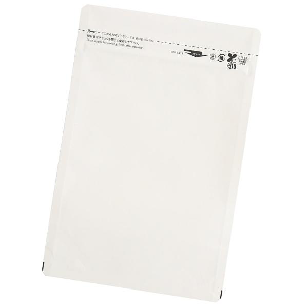 サイズ[mm]：チャック上32+チャック下180x袋幅（ガゼット幅）140（41）入数：50枚構成：純白紙60g//アルミ蒸着PET#12//LLDPE#30ラミジップエコバリアペーパー・スタンドパック純白紙タイプは食品・医療用途向け純白紙...