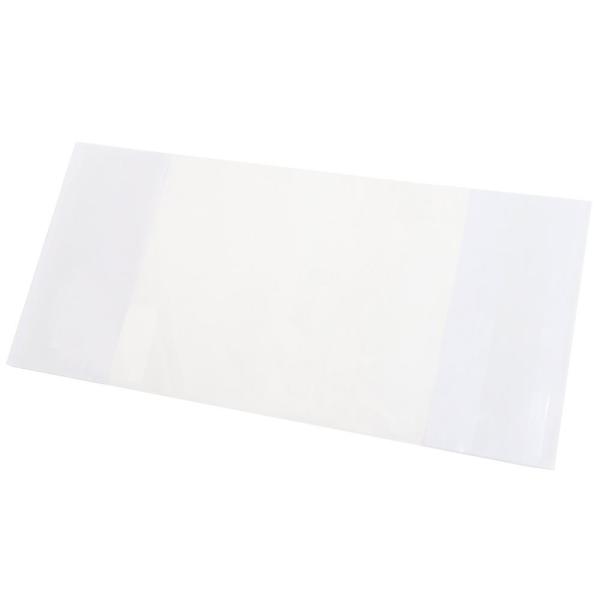 サイズ：135x280mm・厚さ：0.05mm・入数：2000枚（100枚入x20束x1箱）納品書・請求書等の伝票を段ボールに貼る透明な粘着袋です。１枚のフィルムで長３封筒を貼り付ける”簡易タイプ”になります。片側が袋状になっているので貼っ...