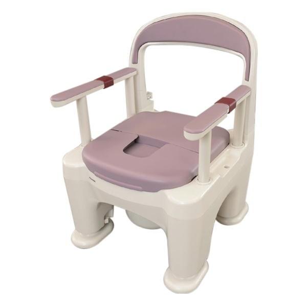 利用者・介助者の一連の動作に配慮した便座！●便フタは少し持ち上げるだけで、あとはバネの力で簡単に開きます。●ひじ掛けは便座面と同じ高さまで下げられます。●座面の高さは35〜47cmで1cmピッチで調整できます。●ゆったりとした内寸のひじ掛け...