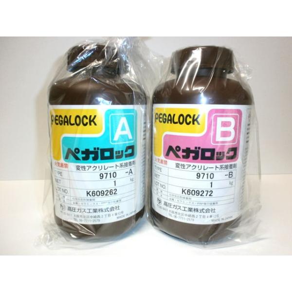 メーカー名： 高圧ガス工業（株）内容量： Ａ−１Ｋｇ、Ｂ−１Ｋｇ色　　： Ａ−緑色、Ｂ−赤紫色特徴　：発泡スチロール・硬質ウレタン等の接着に適しています。使用法：Ａ剤、Ｂ剤をそれぞれの面に塗布し、貼り合わせると２〜３分で固着します。備考：ペ...