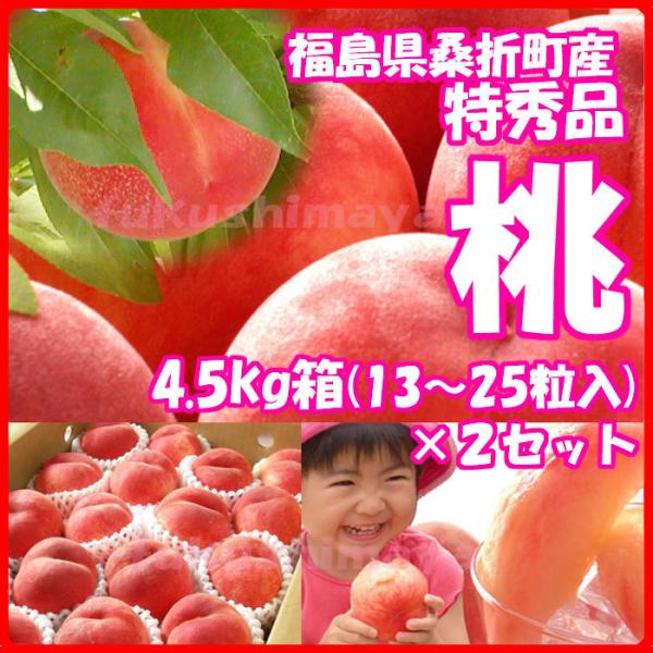 ◆桃（品種:暁星・あかつき・まどか・川中島白桃・ゆうぞら（7月20日前・9月11日以降は品種未定になります））の中から発送時期に最適な桃を発送します。◆内容量:4.5kg箱×2セット 1箱あたり13玉~25玉入(小玉サイズ)◆注意:発送当日...