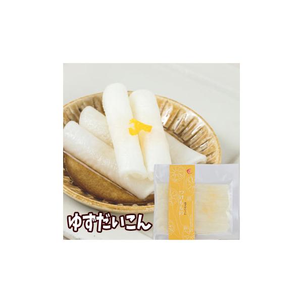 ◆商品名:ゆず巻大根◆名称:酢漬け(薄切り)◆原材料名:大根、柚子、漬け原材料(米酢、砂糖、食塩)◆原料原産地名:国内産(大根、柚子)◆内容量:14本◆賞味期限:製造年月日より3ヶ月◆保存方法:10℃以下で保存。◆大根を柚子で巻き付けた風味...