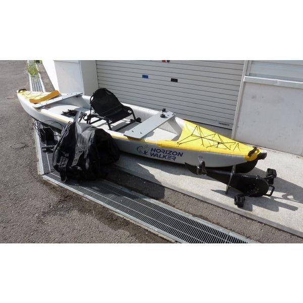 □メーカー：HORIZON WALKER/ホライゾンウォーカー□商品名：足漕ぎカヤック□サイズ：全長425cm×高さ30cm×奥行86cm□状　態本商品は中古品でございます。当方で組立やエアーの空気注入を行っております。通常使用に伴う擦れ、...