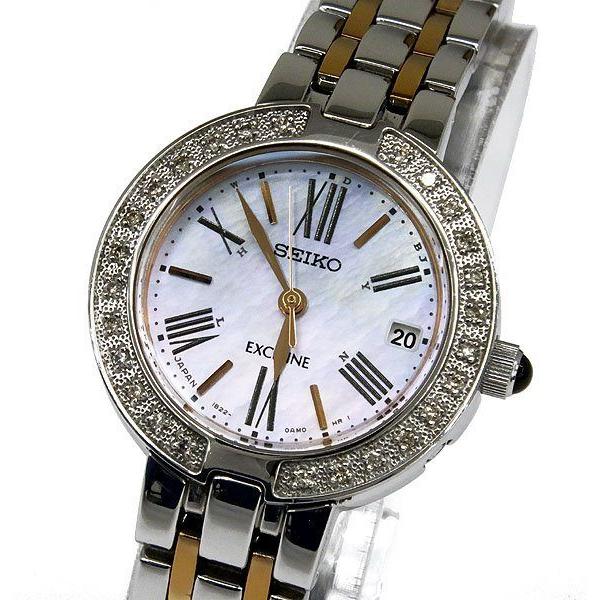□メーカー：SEIKO/セイコー□商品名：ソーラー電波時計 EXCELINE/エクセリーヌ□型　番：SWCW008□仕　様キャリバーNo：1B22駆動方式：ソーラー電波修正ケース材質：ステンレスガラス素材：サファイア防　水：日常生活用強化防...