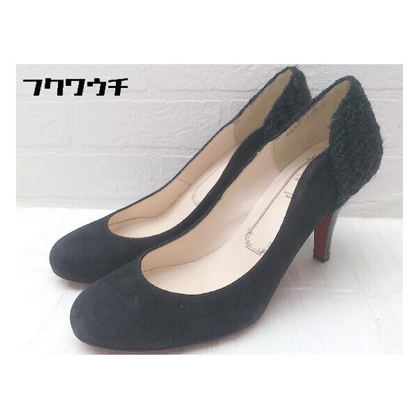 管理番号： 100280038977320200608ベースS282/野付属品： 無素材： スウェード系/ラバーソール色： ブラックサイズ： 23　1/2梱包サイズ： 通常採寸サイズ： 底長：-cm　底甲幅：8cm　ヒール：8cm