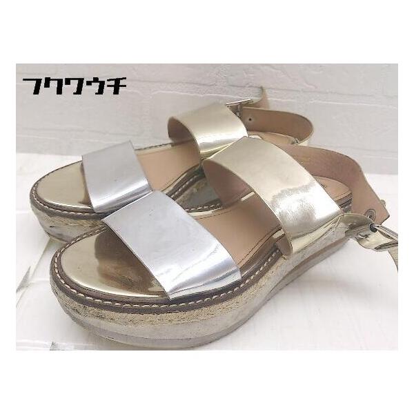 管理番号： 100280158802120200901ベースS341/菅付属品： 無　　　　 ストラップ部分に剥がれ、多少の破れあり。素材： レザー系/ラバーソール色： ゴールドサイズ： サイズ22.5梱包サイズ： 通常採寸サイズ： 底長：...