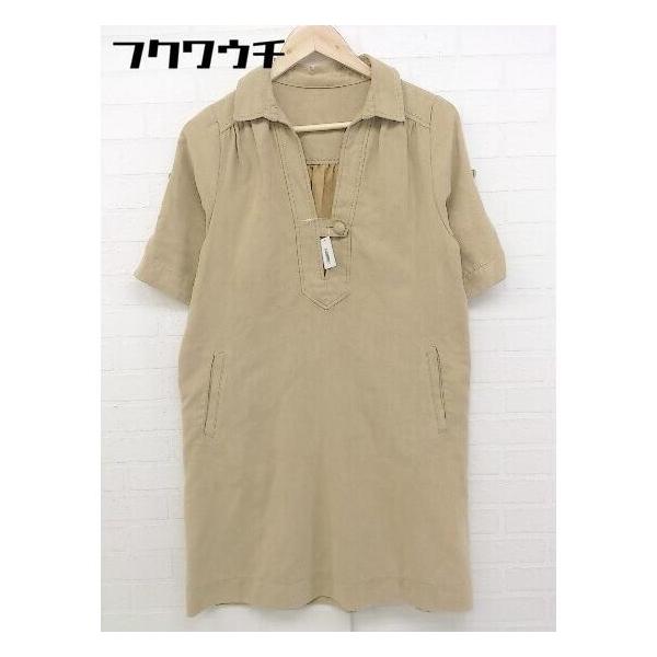 管理番号： 110429000029620210513ベースW736/菅付属品： 無<br/>背面下部に小さな穴あり。素材： 画像参照色： ベージュサイズ： サイズM梱包サイズ： 通常採寸サイズ： 着丈：約87cm　肩幅：約35...