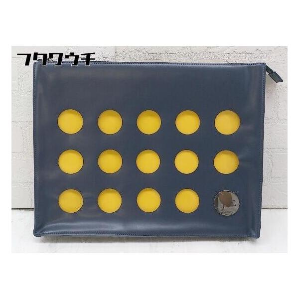 管理番号： 110819000571920241016ベースB15/長付属品： 保存袋<br>表面に薄汚れあり素材： レザー系色： ネイビー イエロー系サイズ： 0梱包サイズ： 通常付属品： 保存袋<br>表面に薄汚...