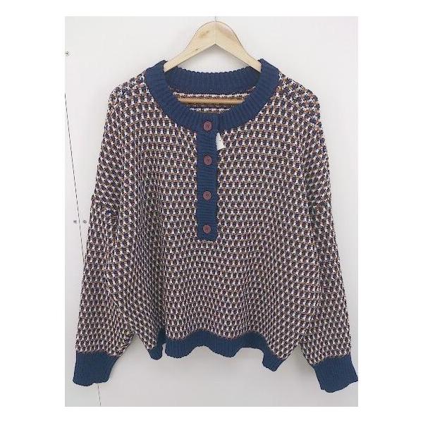 管理番号： 120309000266720220329ベースW4/山付属品： 無　　　　 背面上部にややほつれあり。素材： 画像参照色： ネイビー キャメル ホワイトサイズ： サイズM梱包サイズ： 通常採寸サイズ： 着丈：約53cm　肩幅：...