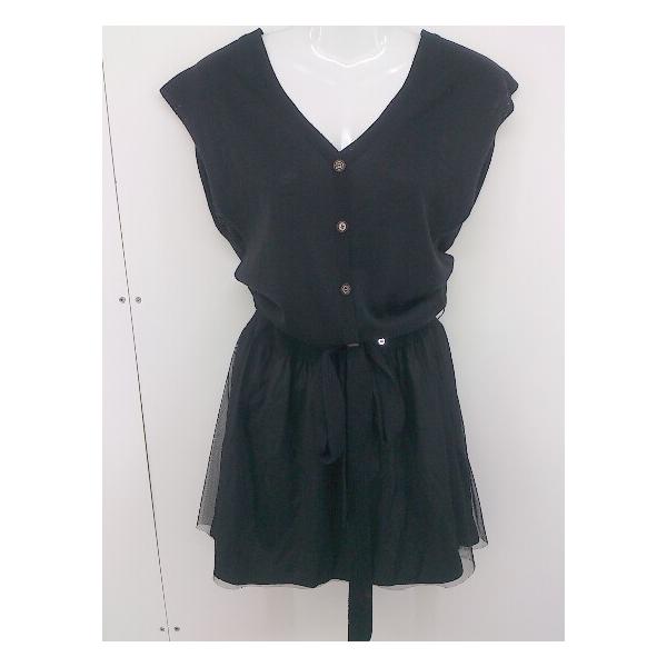 管理番号： 120411000612220220518ベースW217/李<br>付属品： ウエストリボン<br>素材： 画像参照<br>色： ブラック<br>サイズ： サイズM<br&g...