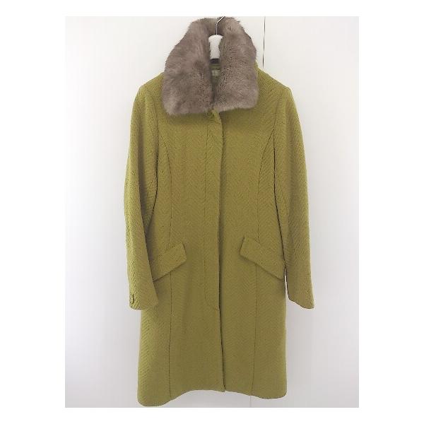 管理番号： 120512000245620220530ベースW285/長付属品： 無　　　　 所々に糸の飛び出しあり。ファー取り外し可能です。素材： 画像参照色： グリーンサイズ： サイズF梱包サイズ： 通常採寸サイズ： 着丈：約97cm　...
