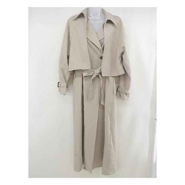 管理番号： 120602000580620220621ベースW222/李付属品： ウエストリボン素材： 画像参照色： ベージュサイズ： サイズM梱包サイズ： 通常採寸サイズ： 着丈：約124cm　肩幅：-cm　身幅：約51cm　袖丈：約76cm