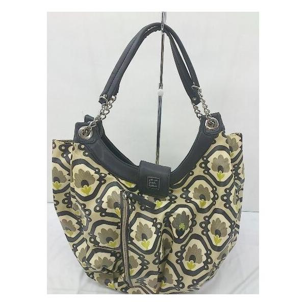 管理番号： 120706000865920220721ベースB125/長付属品： 無　　　　 全体的に汚れのようなものあり。素材： PVC系色： ベージュ ブラック系サイズ： 0梱包サイズ： 通常採寸サイズ： 縦幅：約33cm　横幅：約35...