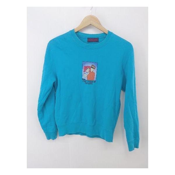 管理番号： 121114000459220230512ベースW63/由付属品： 無　　　　 襟、袖部分に薄汚れあり。　　　　 素材タグの印字が薄くなっていて読み取り不可。素材： 表記なし色： ライトブルー マルチサイズ： サイズS梱包サイズ...