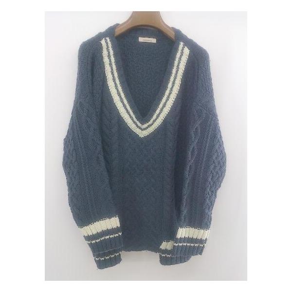 管理番号： 121115000533620230512ベースW56/川付属品： 無　　　　 所々に毛玉あり。素材： 画像参照色： ブルー ホワイト系サイズ： サイズF梱包サイズ： 通常採寸サイズ： 着丈：約63cm　肩幅：約69cm　身幅：...