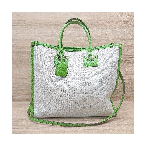 管理番号： 130619002813820250130ベースB/MA付属品： 無<br>側面にシミあり。内側に細かいゴミ。素材： 布系/レザー系色： ベージュ/グリーンサイズ： 0梱包サイズ： 通常付属品： 無<br&gt...