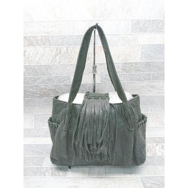 管理番号： 140227000991920240416ベースB17/辻付属品： 無<br>表面部分薄汚れあり。 <br>内側部分に汚れあり。素材： レザー系色： グリーン系サイズ： 0梱包サイズ： 通常付属品： 無&...