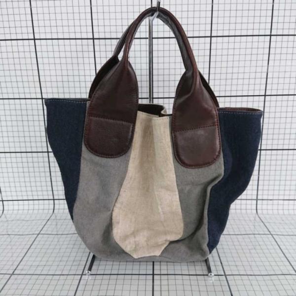 管理番号： 150806001352120251118ベースB増/付属品： 無<br>表側に薄い汚れあり。素材： 合成皮革系 コットン系色： ベージュ グレー ネイビー系サイズ： 0梱包サイズ： 通常付属品： 無<br&g...