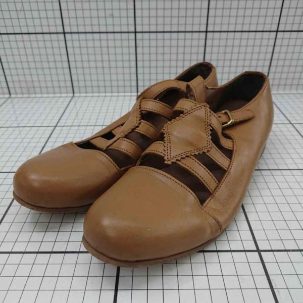 管理番号： 150825004298020251024ベースS/鈴付属品： 採寸は1cm各の格子柄背景で行っております。素材： レザー系/ラバー系ソール色： ブラウン系サイズ： サイズ24cm梱包サイズ： 通常付属品： 採寸は1cm各の格子...