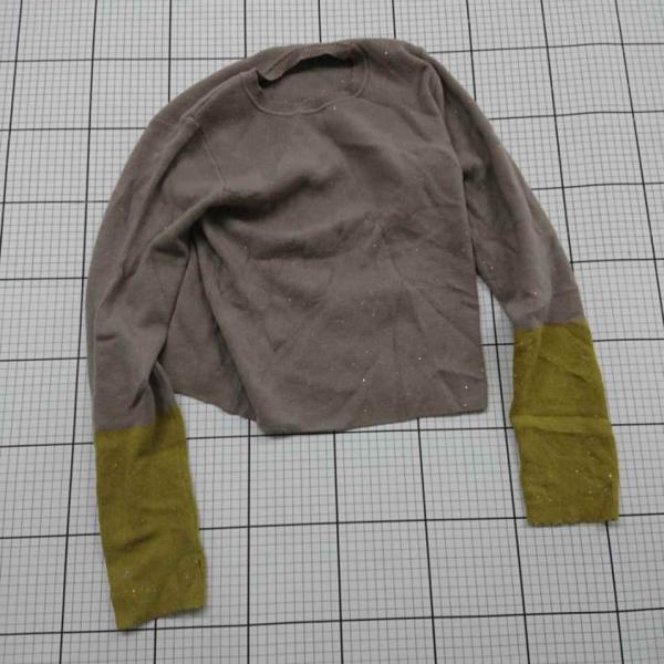 管理番号： 150826001819720251028ベースW/K付属品： 無素材： 画像参照色： ADAM ET ROP? 長袖ニット グレー系×カーキ系 ラメ Fサイズサイズ： 0梱包サイズ： 通常付属品： 無採寸サイズ： 通常