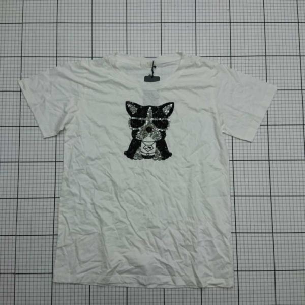 管理番号： 150826003448720260307ベースW/鈴付属品： 無<br>採寸は1cm各の格子背景で行っております。素材： 画像参照色： 【インディマーク】A-87-WH アイト・ウィビジュT ホワイト系 半袖Tシャ...