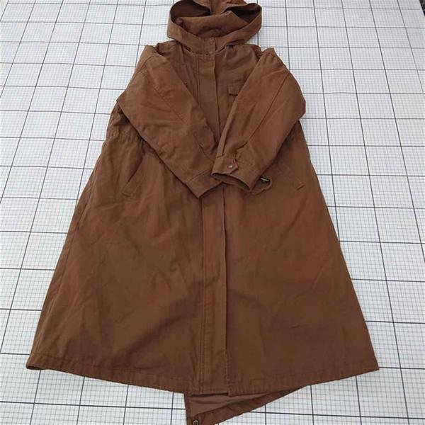 管理番号： 151106002641520260307ベースW/小付属品： 無<br>採寸はAIが1cm各の格子背景で行っております。素材： 画像参照色： オゾック OZOC 162-97005 フーデッドモッズコート ブラウン...