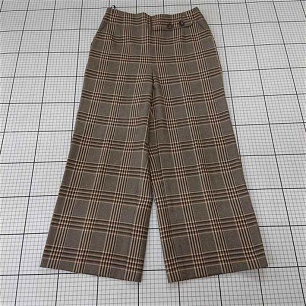 管理番号： 151106003268320251203ベースW/知付属品： 無<br>採寸はAIが1cm各の格子背景で行っております。素材： 画像参照色： ETERNO BELLEZZA エテルノベレッツァ チェック柄ワイドパン...