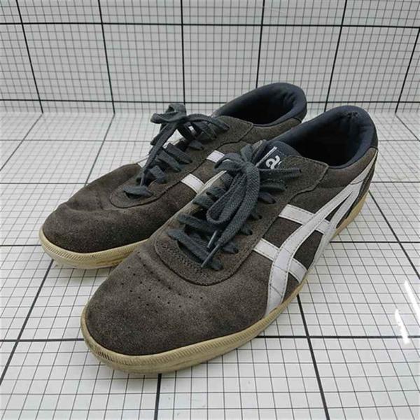 管理番号： 151111002827720251204ベースS/鈴付属品： 無<br>採寸はAIが1cm各の格子背景で行っております。素材： /ソール色： アシックス asics H8K4L スエード スニーカー グレー系 メン...