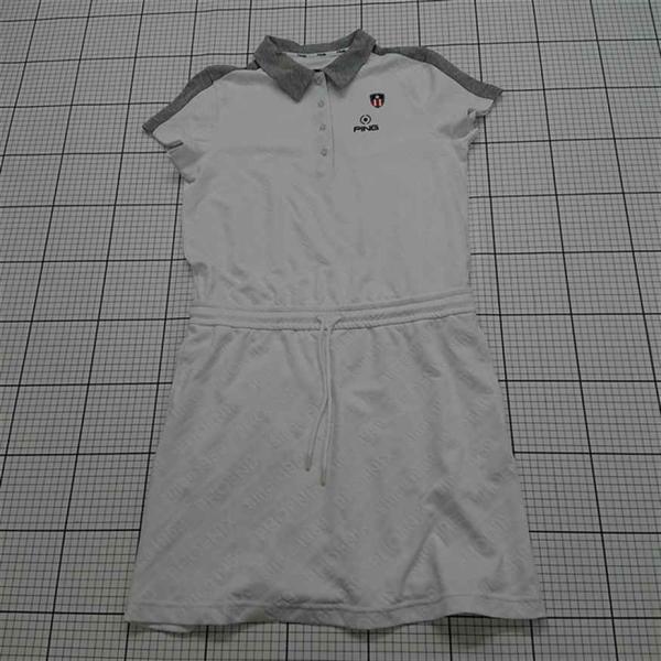 管理番号： 151111004269320260308ベースW/小付属品： 無<br>採寸はAIが1cm各の格子背景で行っております。素材： 画像参照色： ピン PING 622-1124001 レディース ゴルフワンピース L...