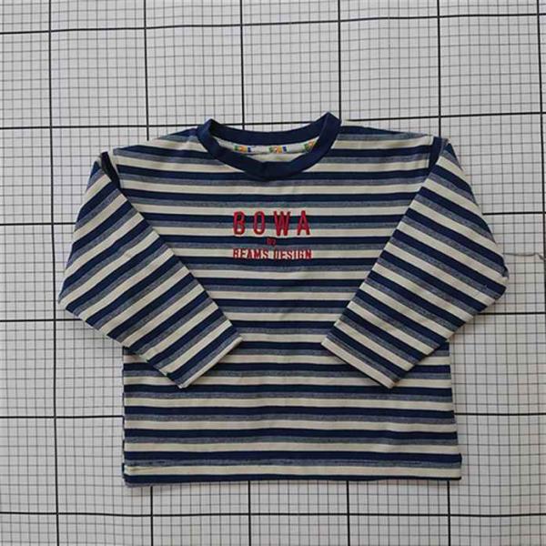 管理番号： 151112001206820260320ベースW/増付属品： 無<br>採寸はAIが1cm各の格子背景で行っております。素材： 画像参照色： BOWA by BEAMS DESIGN ボーダー長袖Tシャツ キッズ ...
