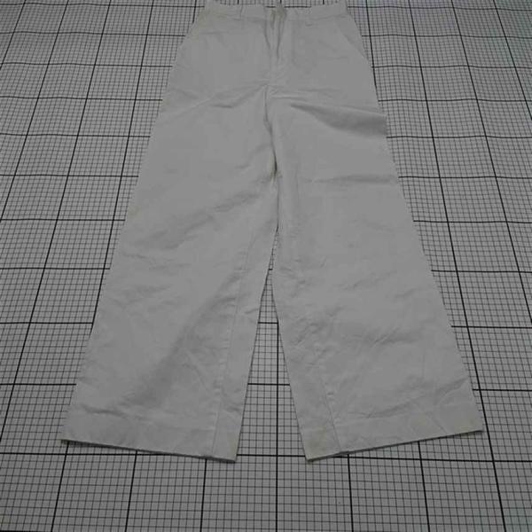 管理番号： 151112001388120260308ベースW/増付属品： 無<br>採寸はAIが1cm各の格子背景で行っております。素材： 画像参照色： スティーブンアラン steven alan ワイドパンツ コットン ホワ...