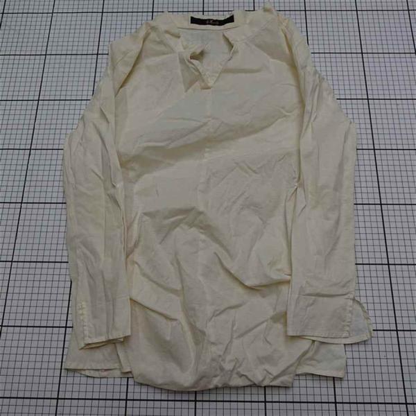 管理番号： 151125001310220260308ベースW/鈴付属品： 無<br>採寸はAIが1cm各の格子背景で行っております。素材： 画像参照色： スカディ Squady コットン長袖プルオーバーシャツ アイボリー系 レ...