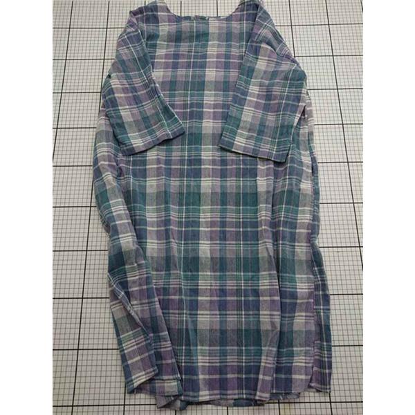 管理番号： 151125001574820260308ベースW/鈴付属品： 無<br>採寸はAIが1cm各の格子背景で行っております。素材： 画像参照色： セルフサービス SELF+SERVICE チェック柄ワンピース Mサイズ...