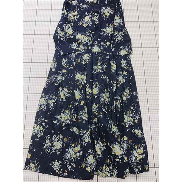 管理番号： 151201000918220260308ベースW/鈴付属品： 無<br>採寸はAIが1cm各の格子背景で行っております。素材： 画像参照色： レネ Lene non finito 花柄コットンワンピース ネイビー系...