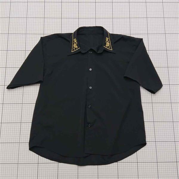 管理番号： 151201001322620260308ベースW/鈴付属品： 無<br>採寸はAIが1cm各の格子背景で行っております。素材： 画像参照色： エリノ Elino EL306027BW 半袖シャツ ブラック系 メンズ...