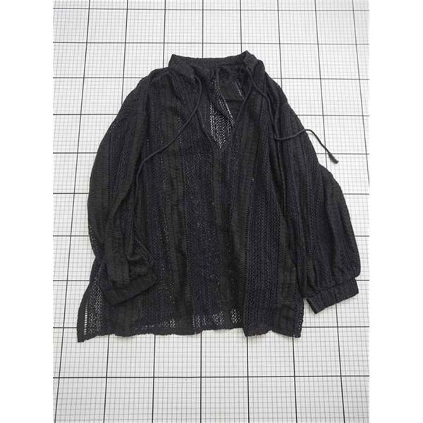管理番号： 151202000010020260308ベースB/K付属品： 無<br>採寸はAIが1cm各の格子背景で行っております。素材： 画像参照色： ジャバ JaVa レース編みプルオーバーブラウス ブラック系 レディース...