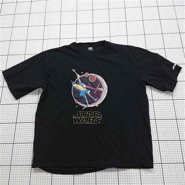 管理番号： 151210000600820260308ベースB/K付属品： 無<br>採寸はAIが1cm各の格子背景で行っております。素材： 画像参照色： スター・ウォーズ STAR WARS ロゴプリントTシャツ ブラック系 ...