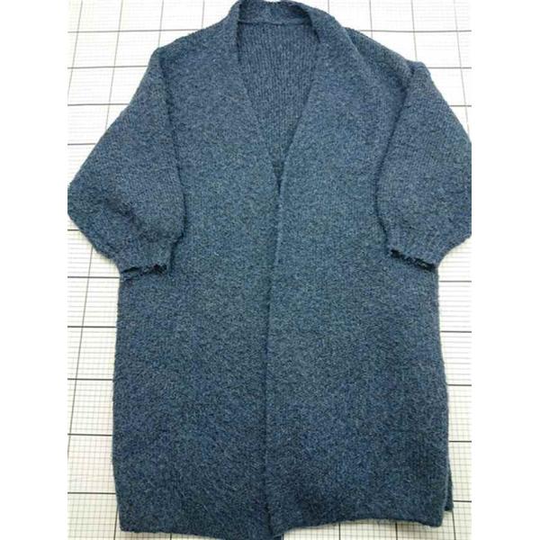 管理番号： 160302000908520260320ベースW/鈴付属品： 無<br>採寸はAIが1cm各の格子背景で行っております。素材： 画像参照色： MARTH マース ニットロングカーディガン ネイビー系 サイズ表記なし...