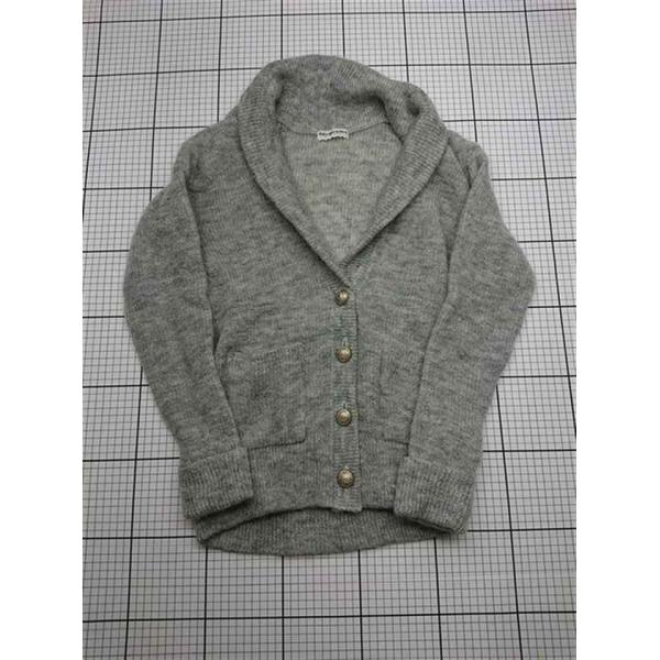 管理番号： 160302001105720260320ベースW/鈴付属品： 無<br>採寸はAIが1cm各の格子背景で行っております。素材： 画像参照色： BITTEN APPLE BY BLONDY ニットカーディガン グレー...